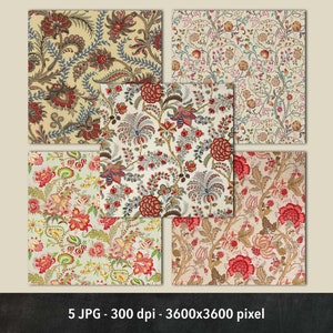 Retro Floral Wallpapers, Digital Paper, Vol.11, Instant Download - Etsy