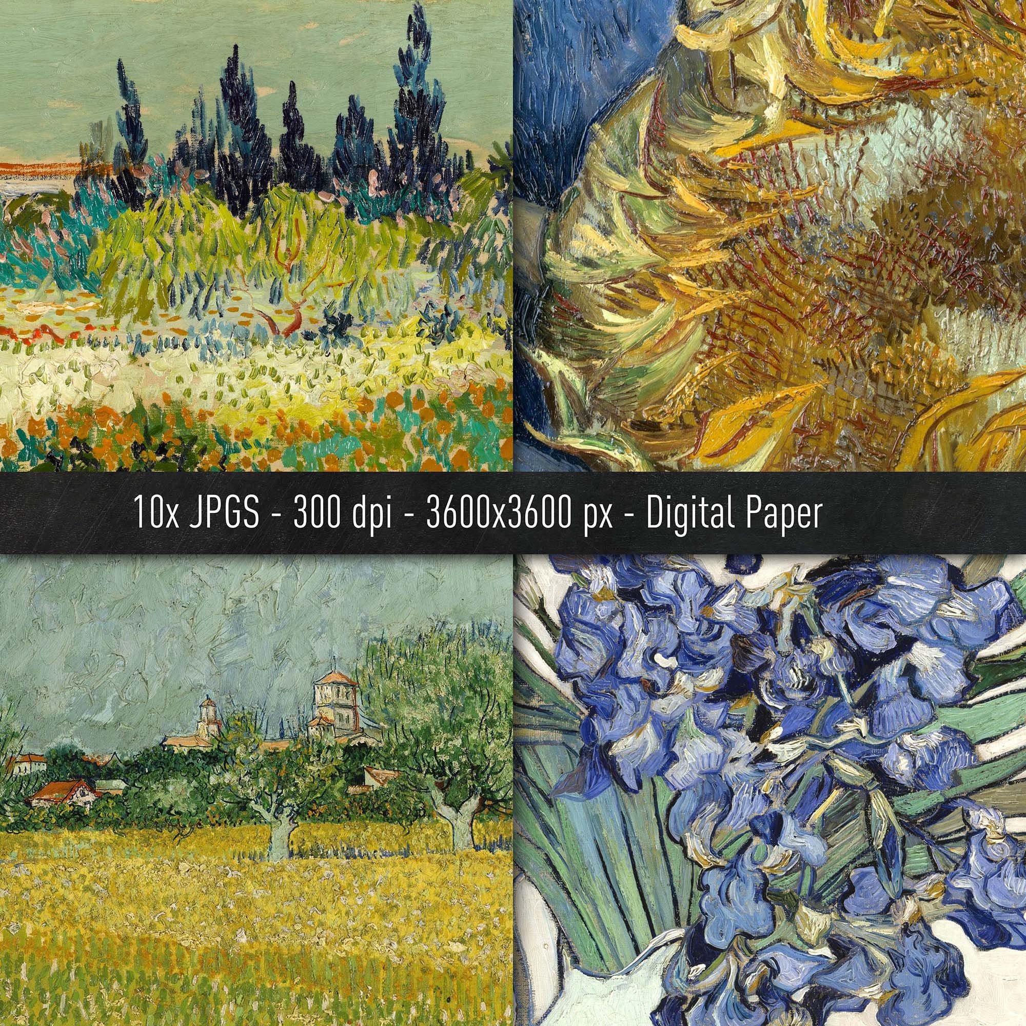 Vincent Van Gogh Vol.1 10 Different Images Digital Paper | Etsy
