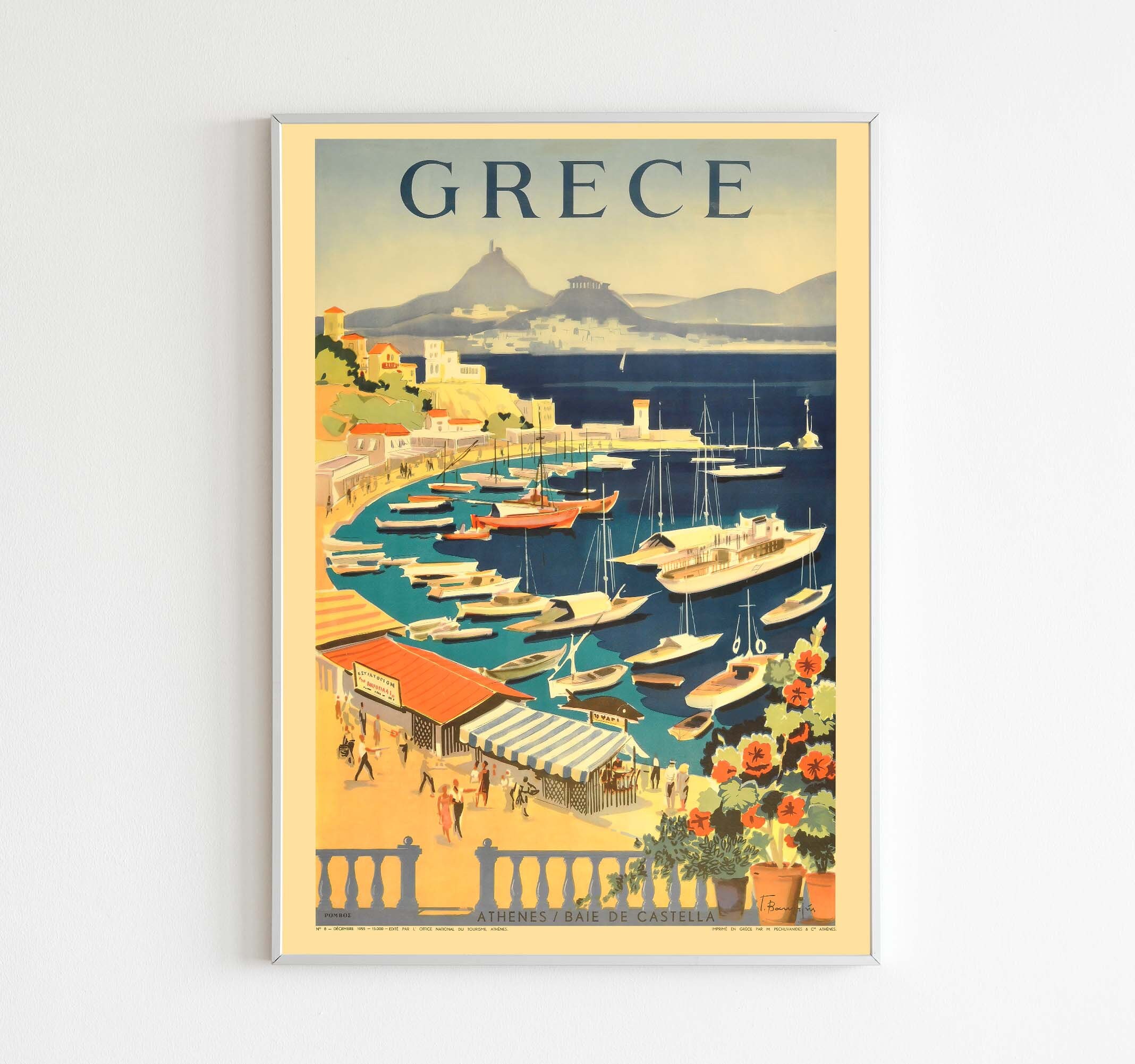 Greece Poster Vintage Travel Poster Downloadable Hi-res Art - Etsy