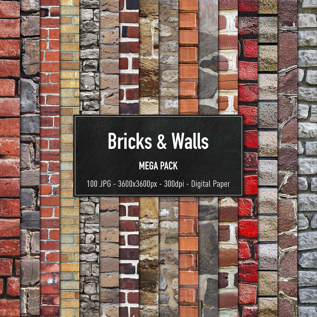 Bricks & Walls Wallpaper - Mega Pack, 100 Different Real Images ...