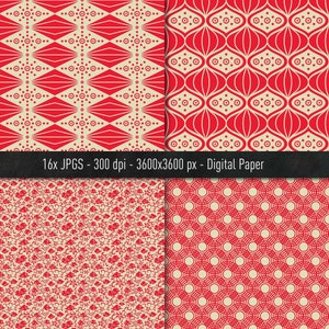 Chinese Pattern, 16 Different Images, Digital Paper, Instant Download ...