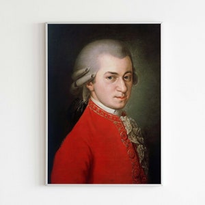 Mozart, Wolfgang Amadeus, Vintage Painting Portrait Poster ...