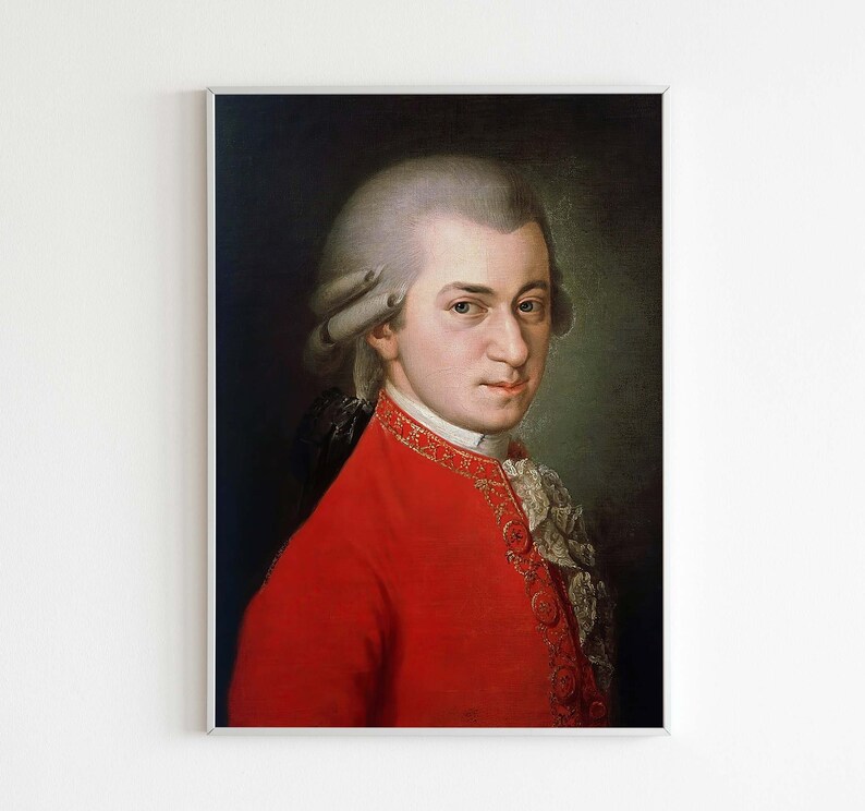 Mozart, Wolfgang Amadeus, Vintage Painting Portrait Poster ...