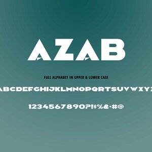Retro Display Font, Azab, Installable Font, Instant Download TTF & OTF ...