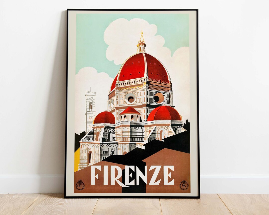 Florence Vintage Italian Travel Poster, Hi-res Art Print, Instant ...