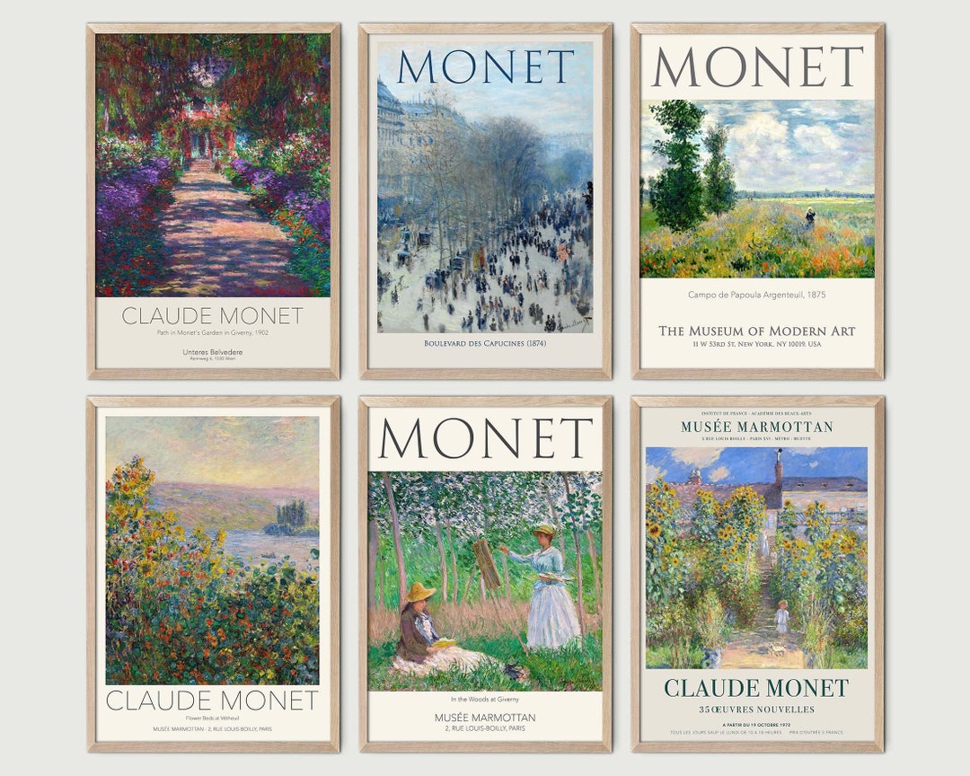 Set of 6 Claude Monet Posters Downloadable Art Print Instant - Etsy