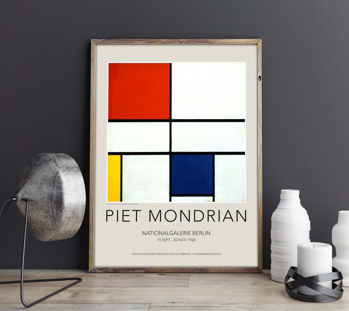 Piet Mondrian Exhibition Poster, Downloadable Art Print, Composition C ...