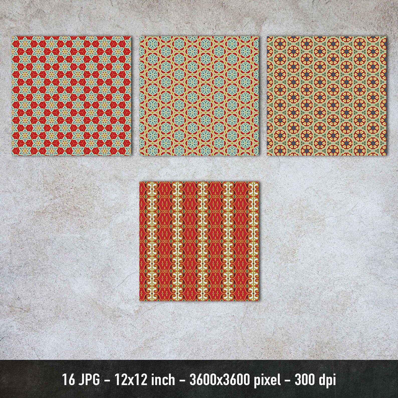 Arabesque Pattern 16 Different Images Digital Paper Instant - Etsy