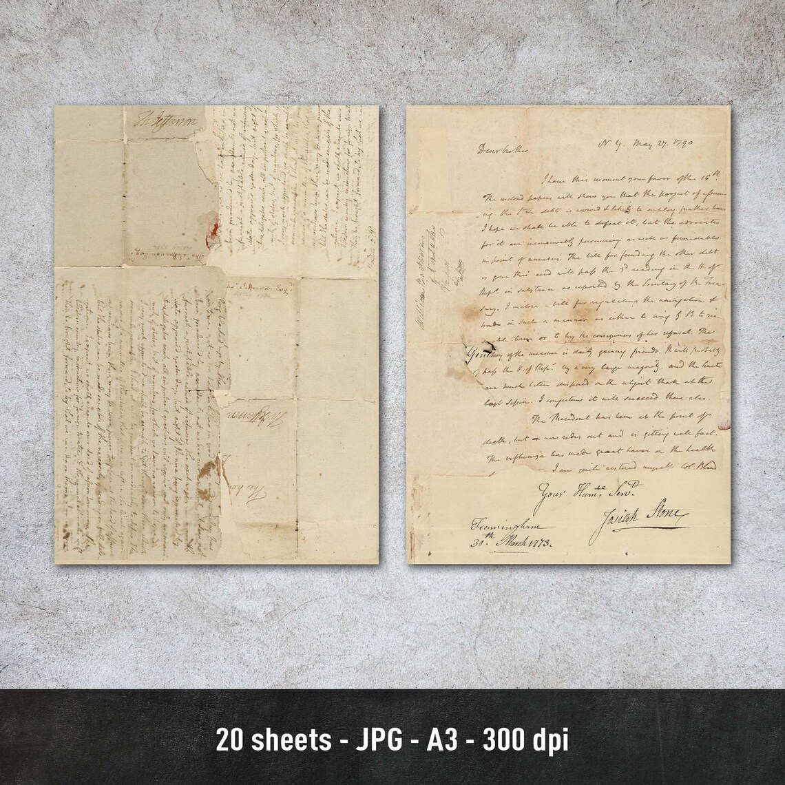 Old Handwritten Letters Vintage Digital Paper A4 Junk | Etsy