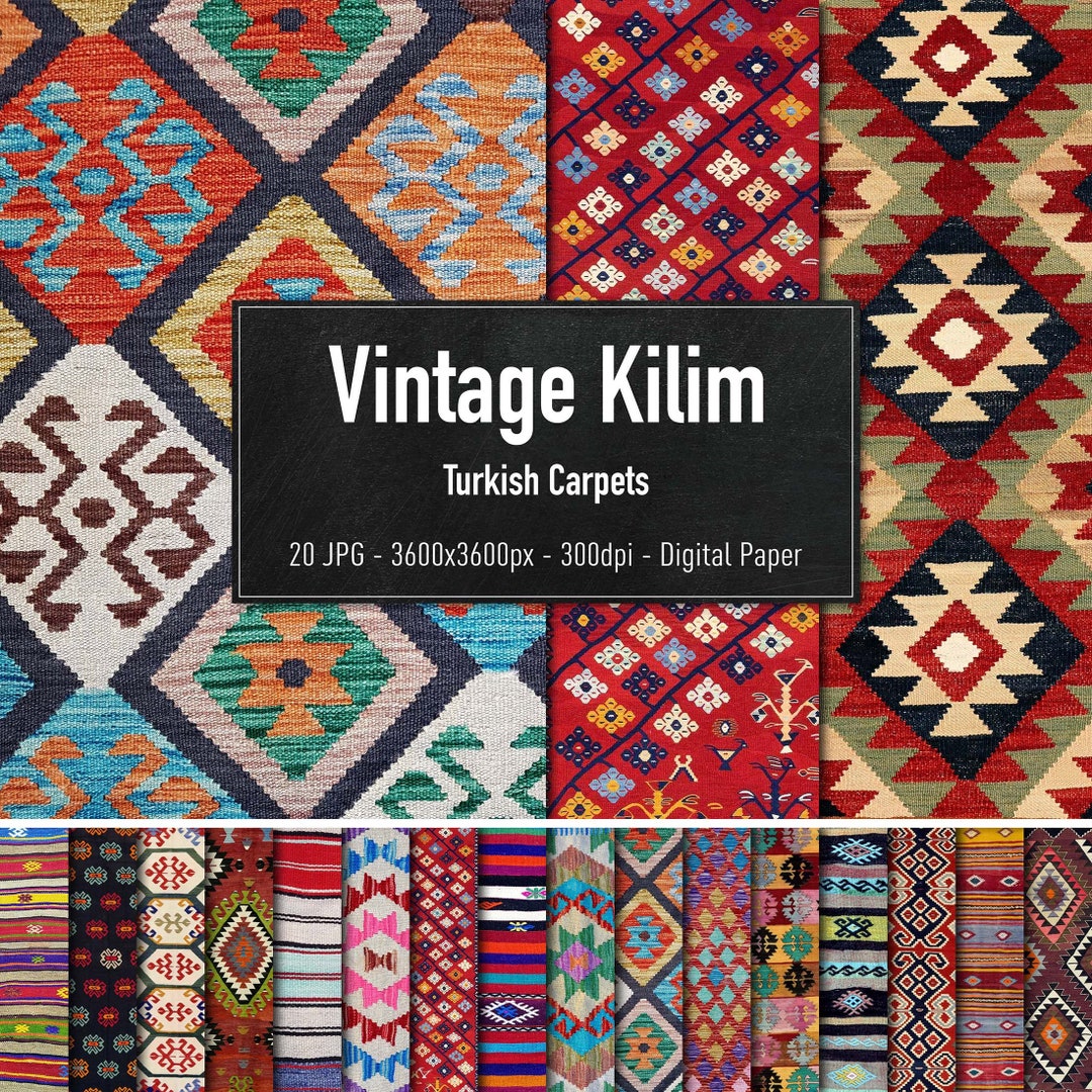 Vintage Kilim, Original Turkish Rugs, 16 Different Carpet Images ...