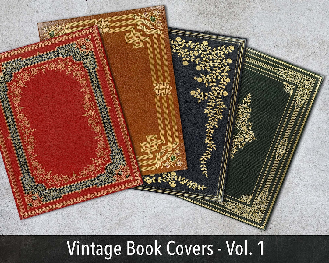 Vintage Book Covers Vol. 1, Printable Sheets for Scrapbooking and Junk ...