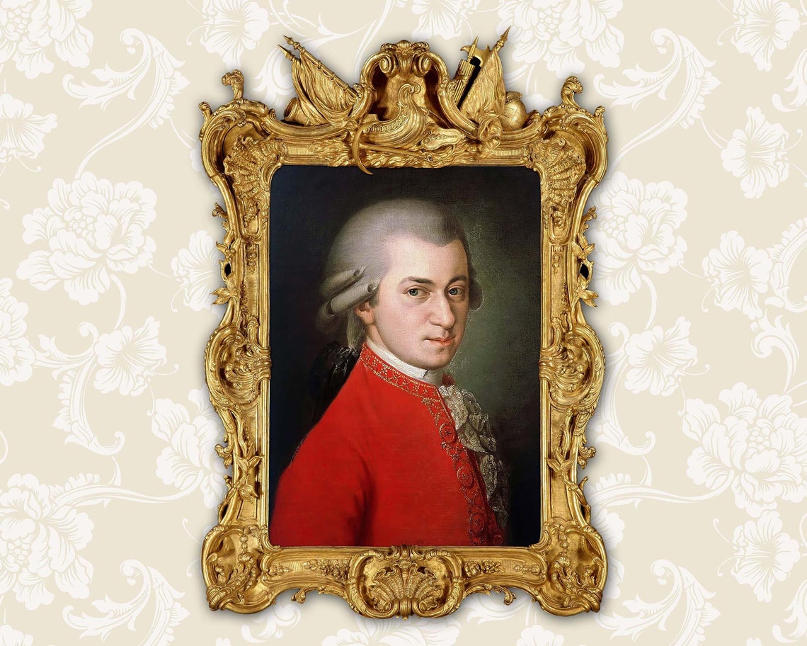 Mozart Wolfgang Amadeus Vintage Painting Portrait Poster - Etsy