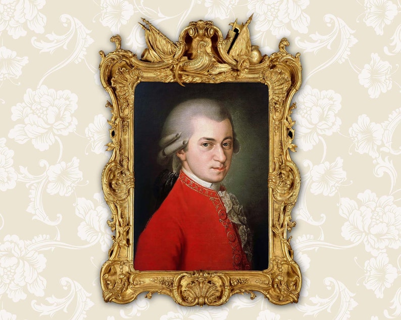 Mozart Wolfgang Amadeus Vintage Painting Portrait Poster | Etsy