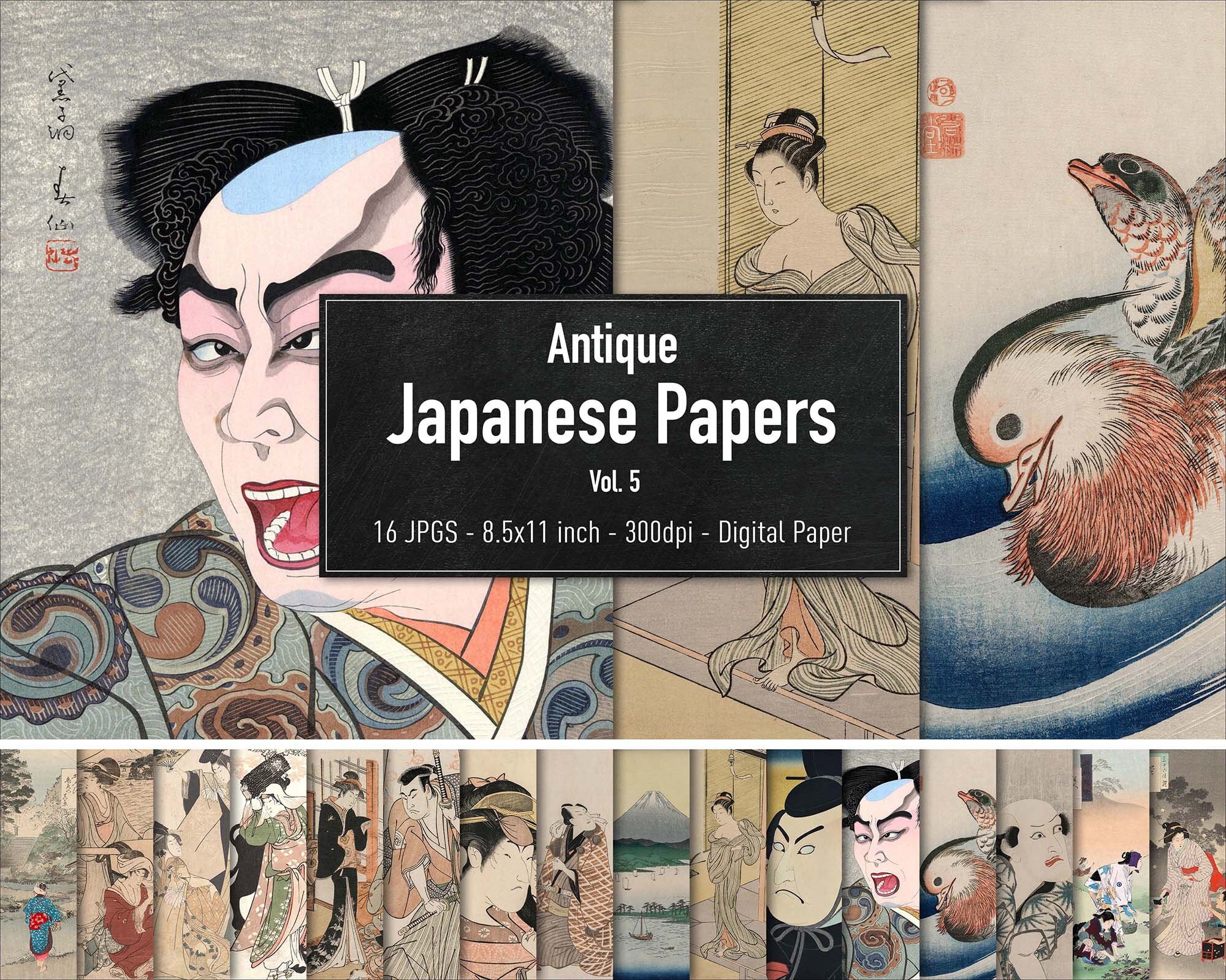 Antique Japanese Papers Digital Paper Vol.5 Vintage - Etsy