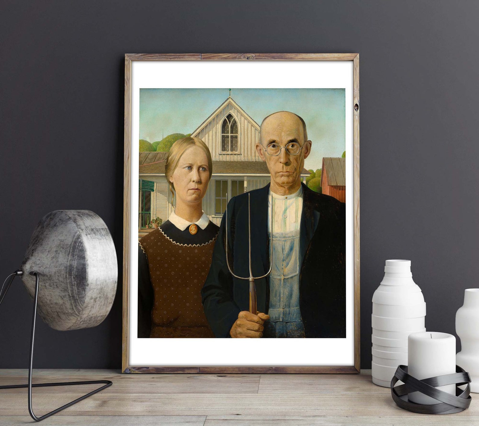 Grant Wood American Gothic 1930 Vintage Poster | Etsy