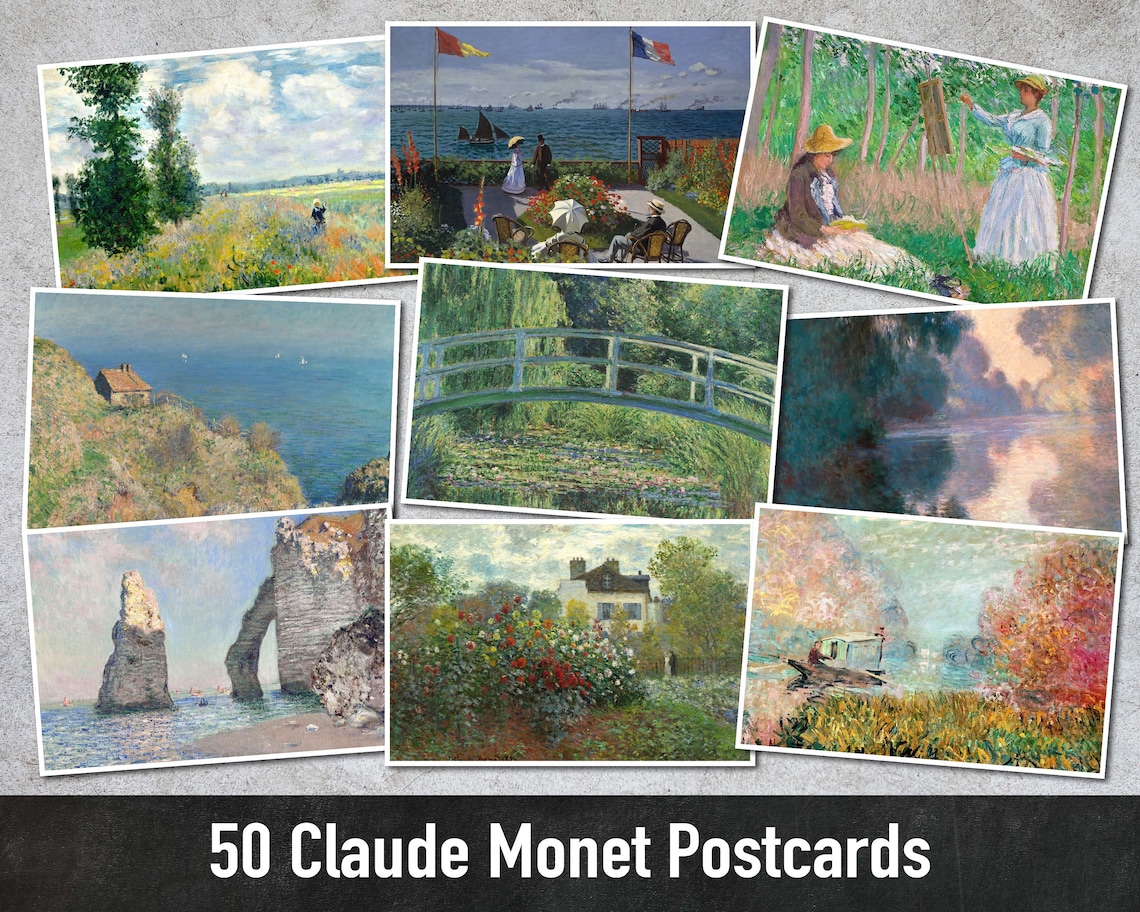 50 Claude Monet Postcards Printable Art Digital Paper | Etsy