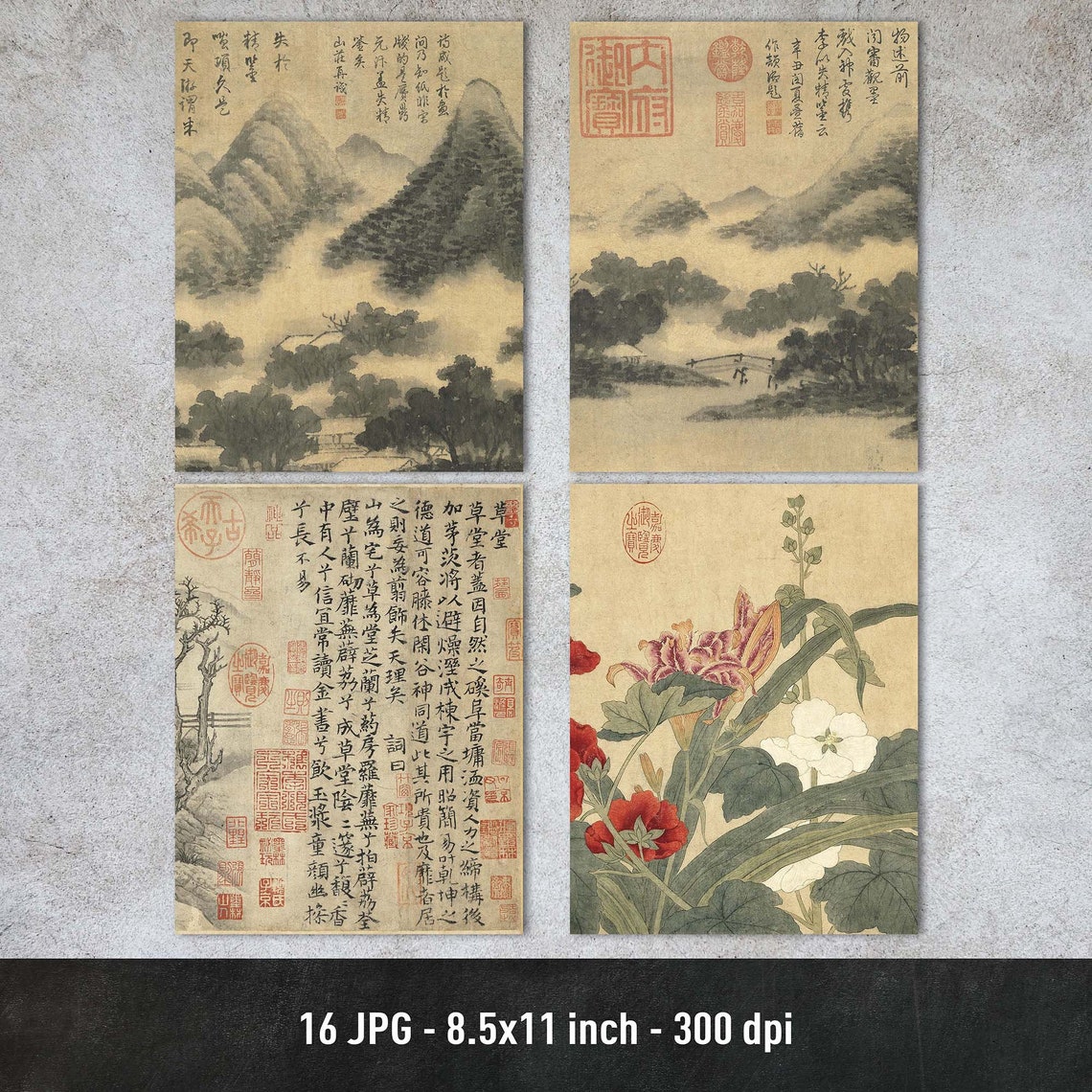 Antique Chinese Papers Digital Paper Vol.1 Vintage - Etsy
