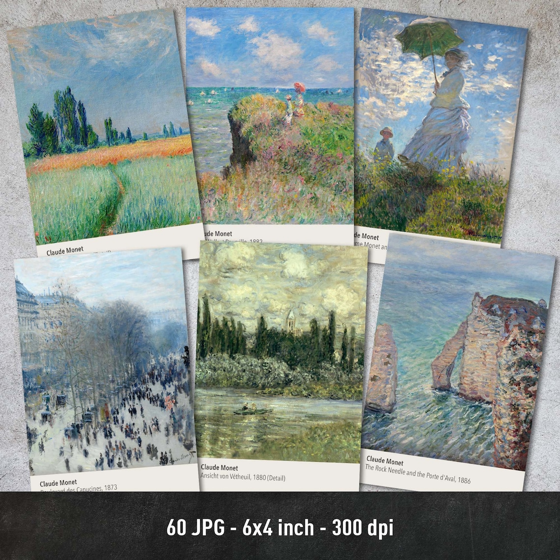 Wall Collage Kit Claude Monet Paintings Collection of 60 - Etsy