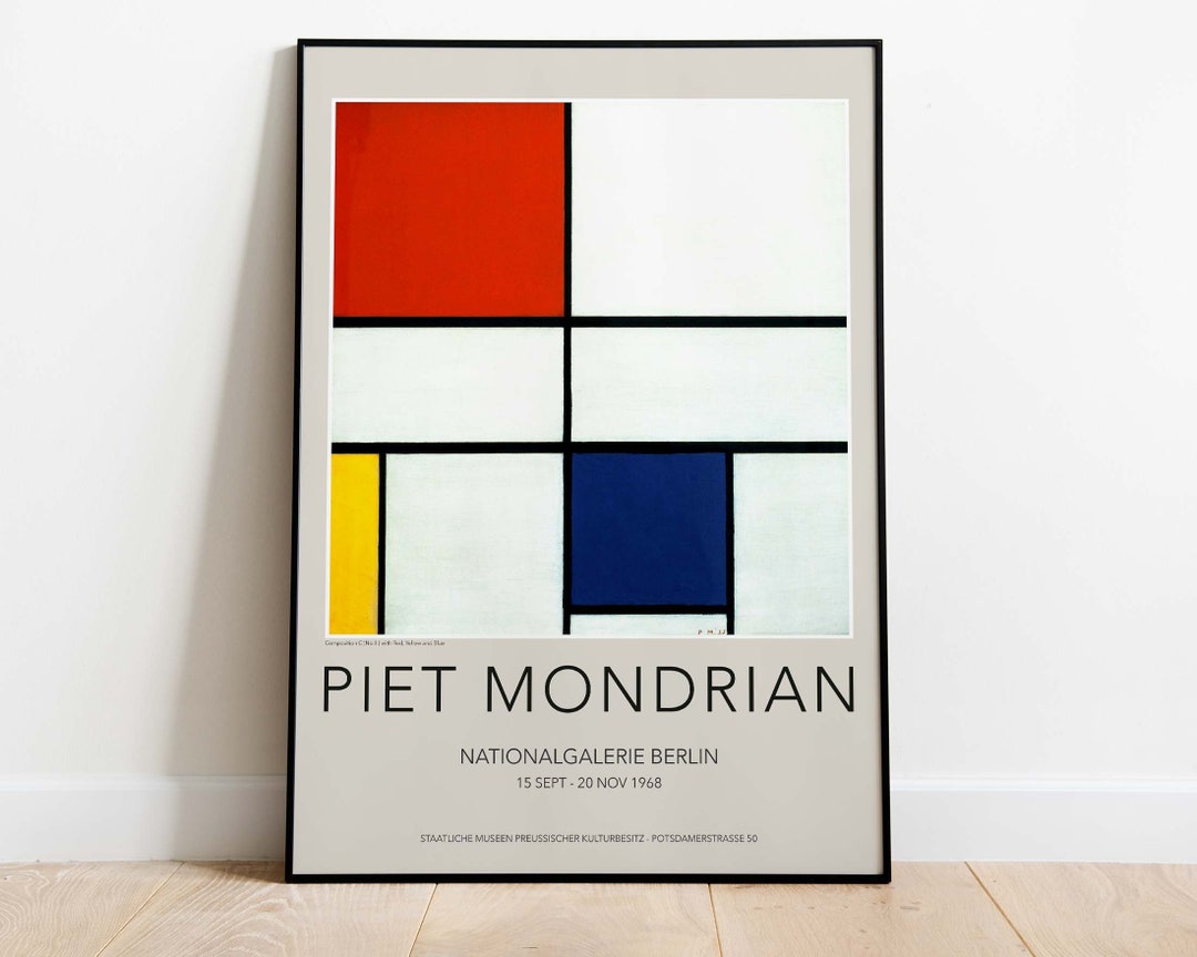 Piet Mondrian Exhibition Poster, Downloadable Art Print, Composition C ...
