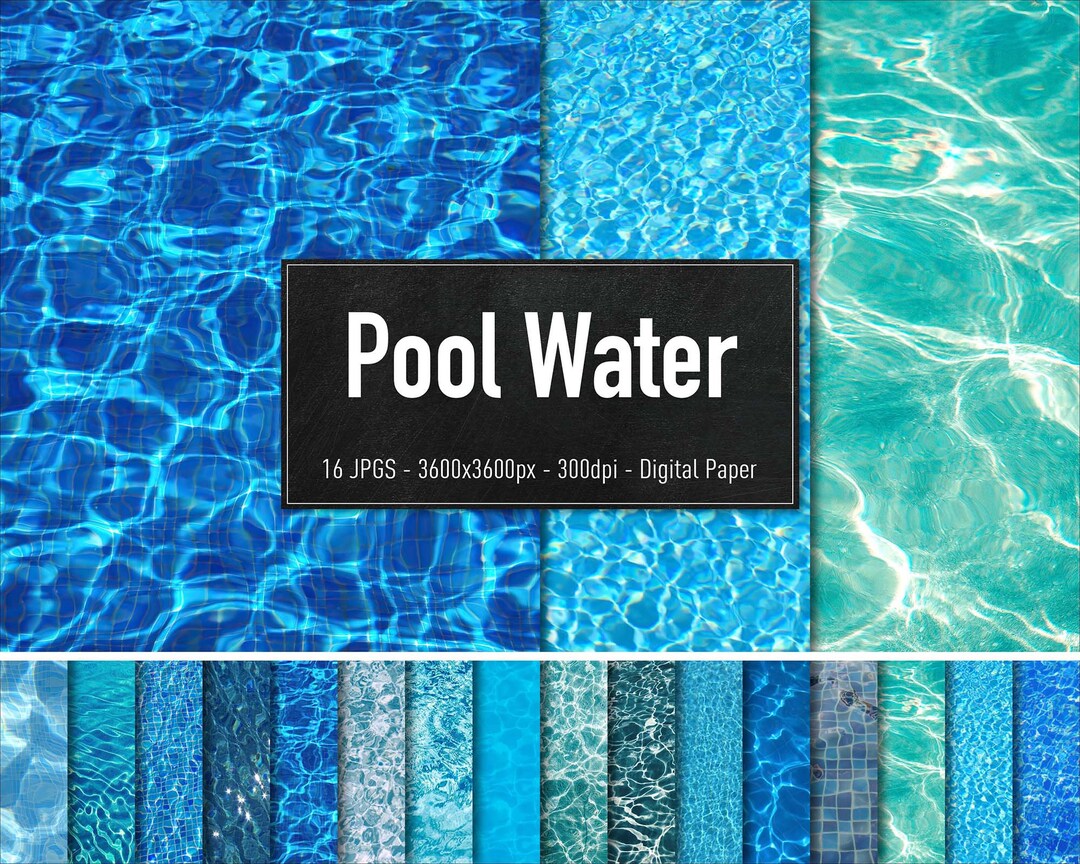 Pool Water, 16 Different Images, Digital Paper, Instant Download - Etsy