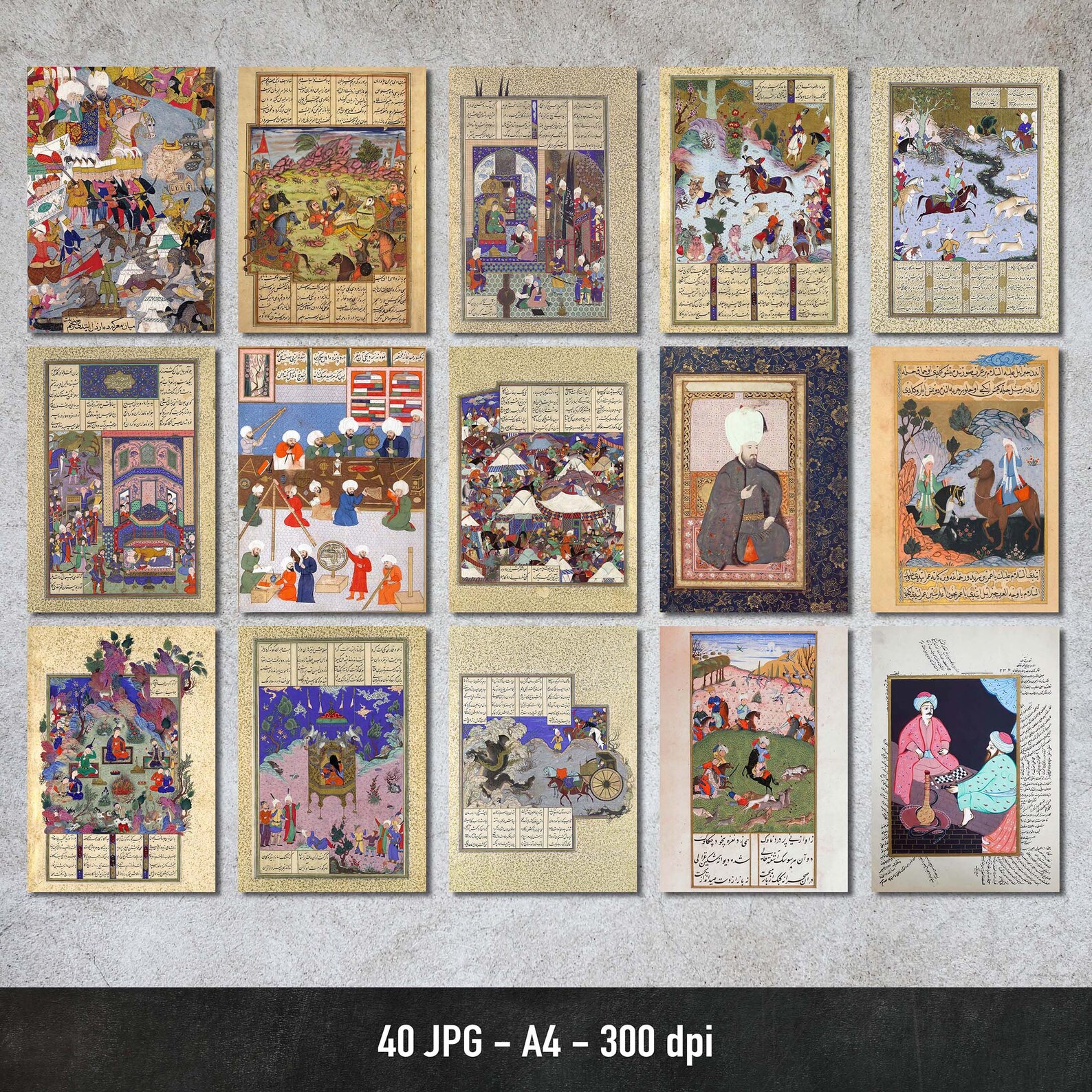 Ottoman Miniatures, 40 Illustrations, Vintage Turkish Paintings ...