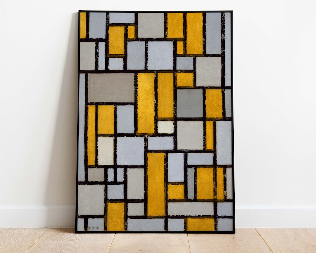 Piet Mondrian - Composition With Grid No 1, Downloadable Poster, Poster ...