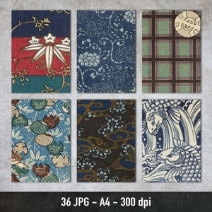 Vintage Japanese Designs, Digital Paper, Vol.3, 36 Pages A4, Instant ...
