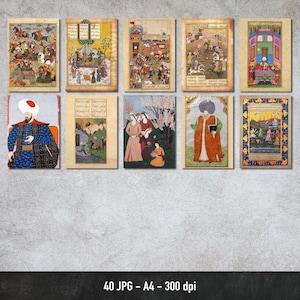 Ottoman Miniatures, 40 Illustrations, Vintage Turkish Paintings ...