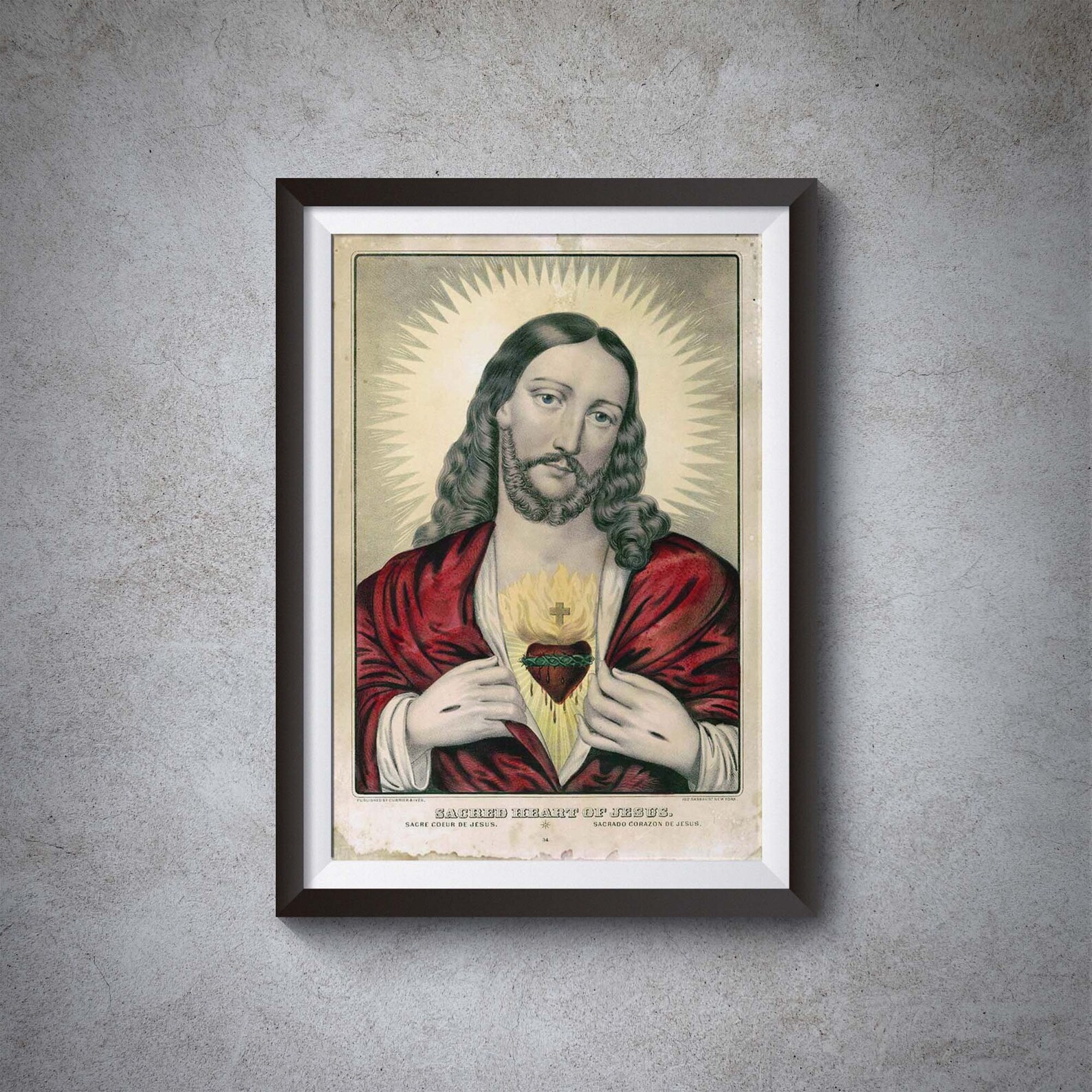 Sacred Heart of Jesus Poster, Printable Art, Instant Download - Etsy