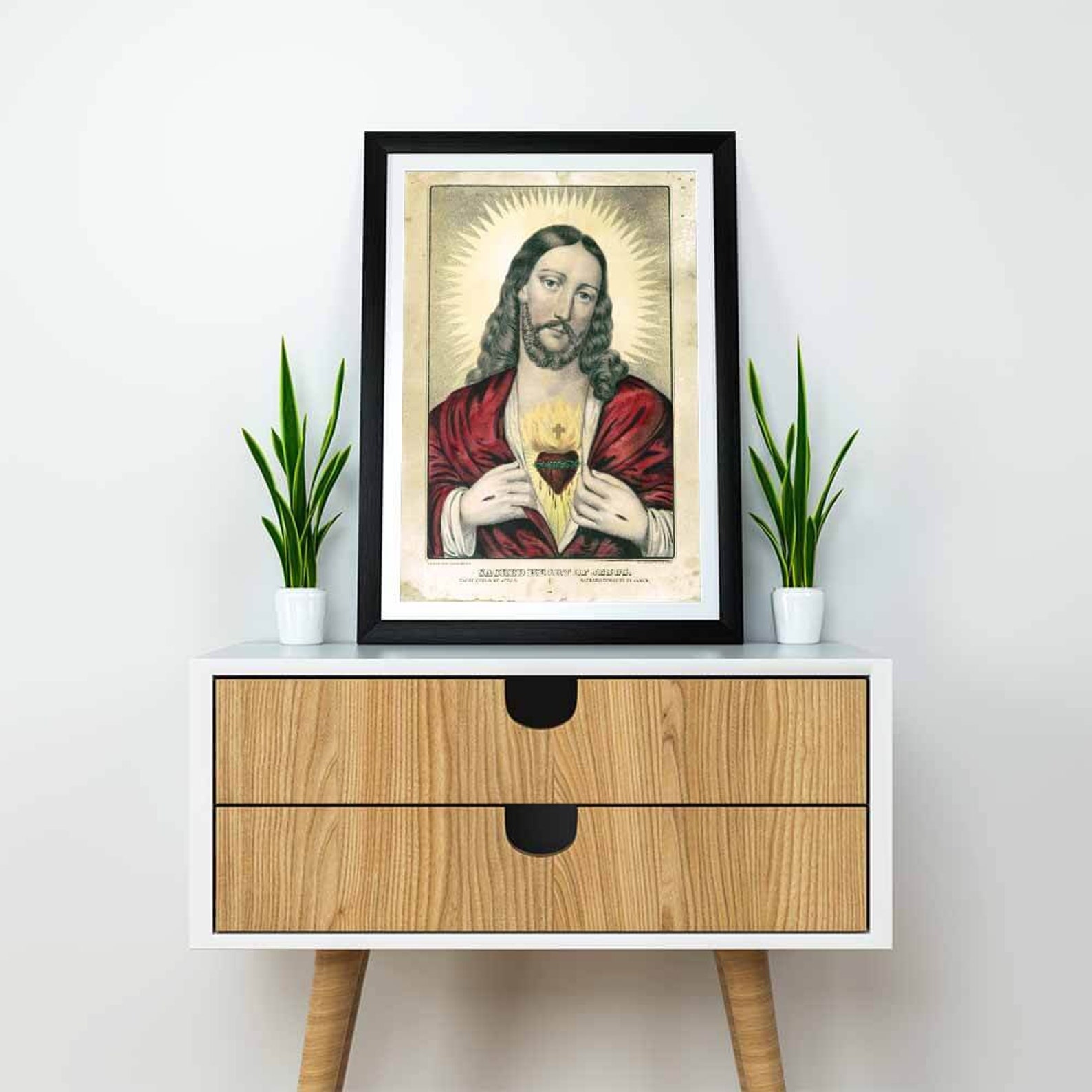 Sacred Heart of Jesus Poster, Printable Art, Instant Download - Etsy