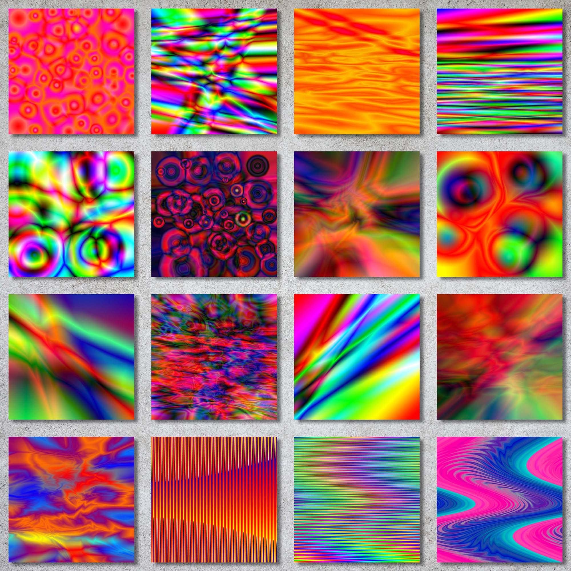 Psychedelic Pattern 16 Different Images Digital Paper - Etsy