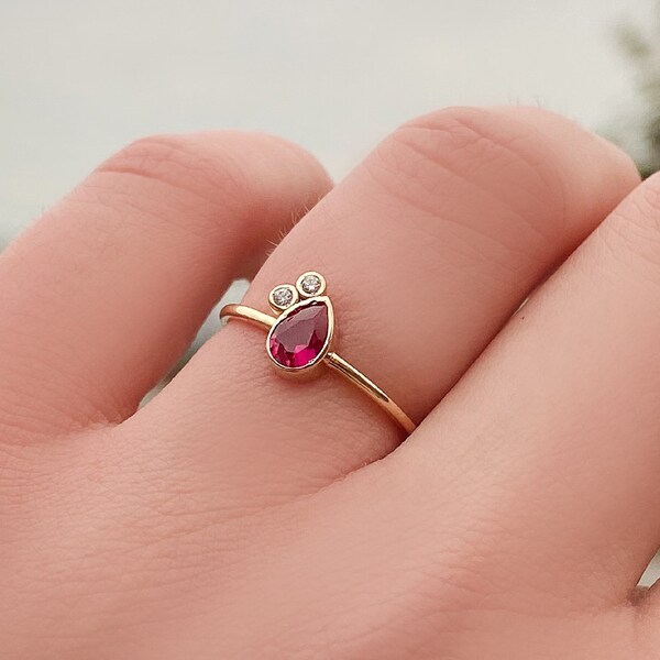 Natural Ruby Ring - Etsy