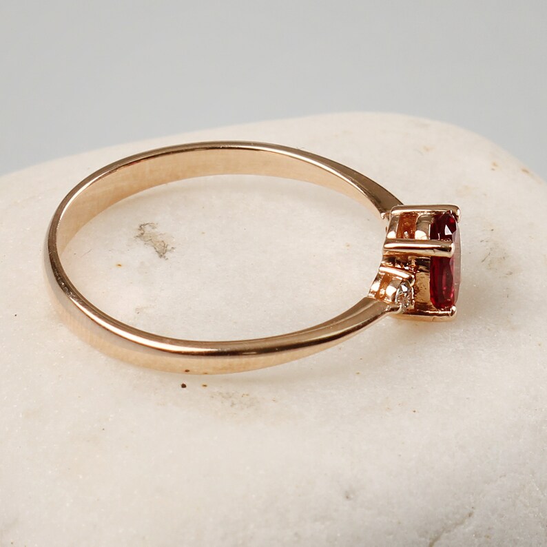 Ruby Diamond Ring 14K Gold Ruby Ring Natural Ruby Band Ruby - Etsy