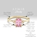 14k Solid Gold Pink Topaz Diamond Ring | Womens Oval Engagement Ring ...