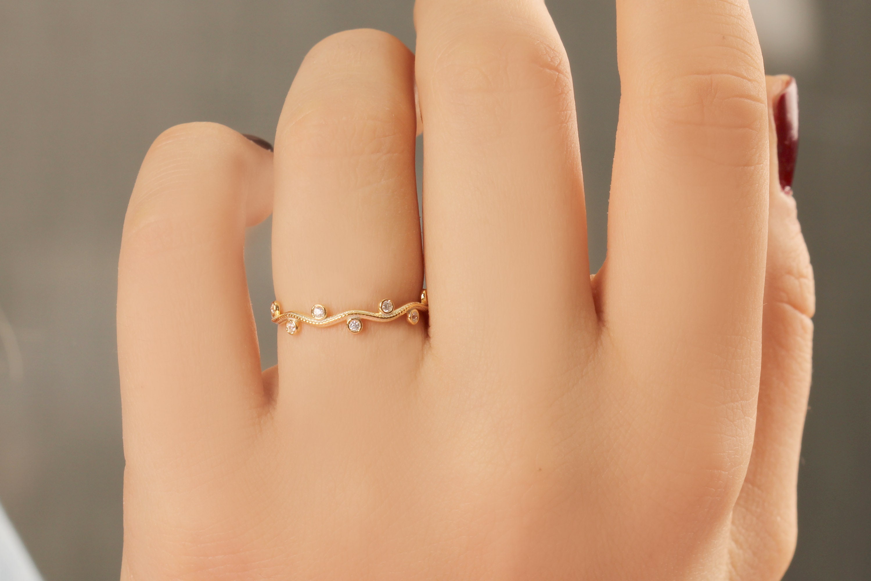 14K Solid Gold Ivy Ring Minimalist Ivy Gold Ring Minimalist - Etsy Australia