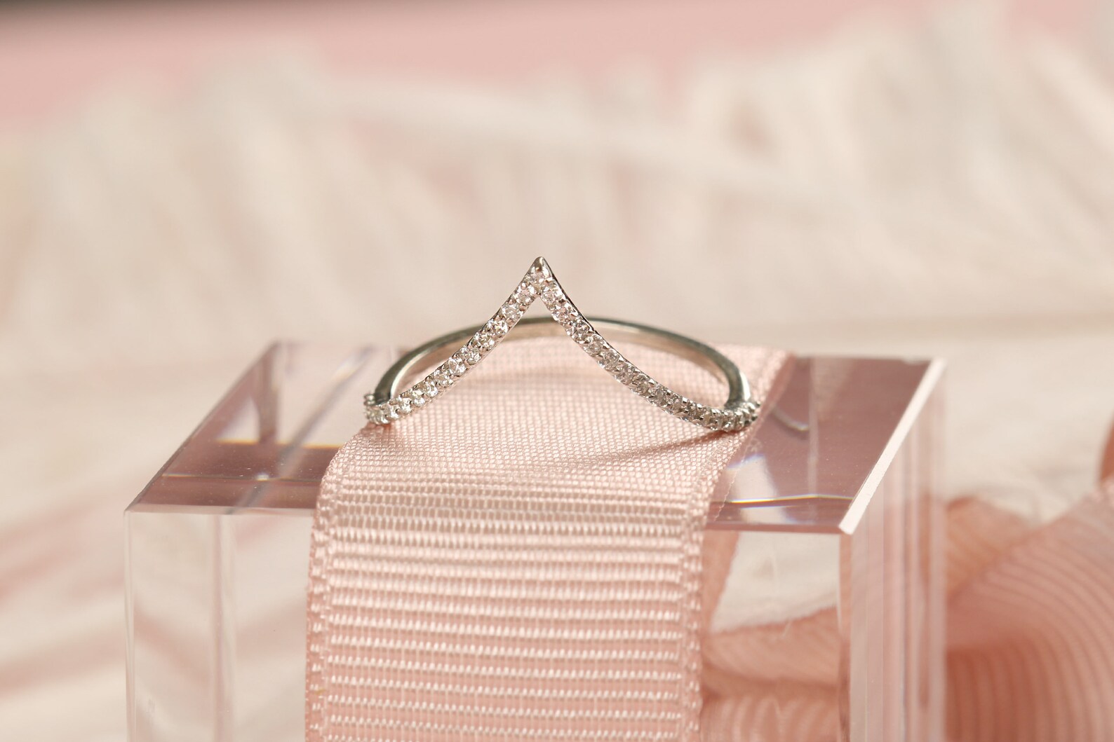 V Shape Diamond Solid Gold Ring V Shape Wedding Band Ring | Etsy