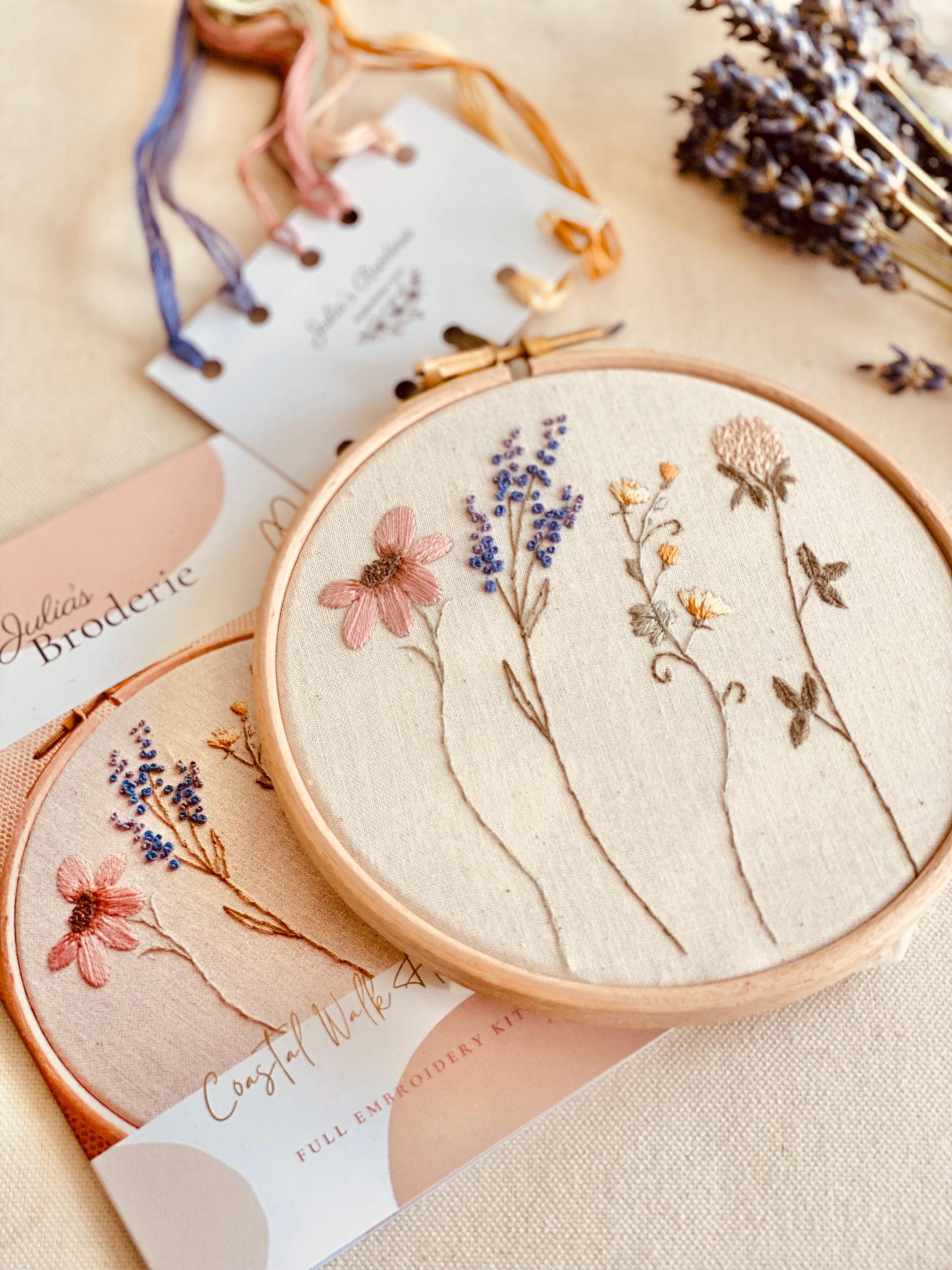 Coastal Flowers Embroidery Kit: Learn to Embroider, DIY - Etsy
