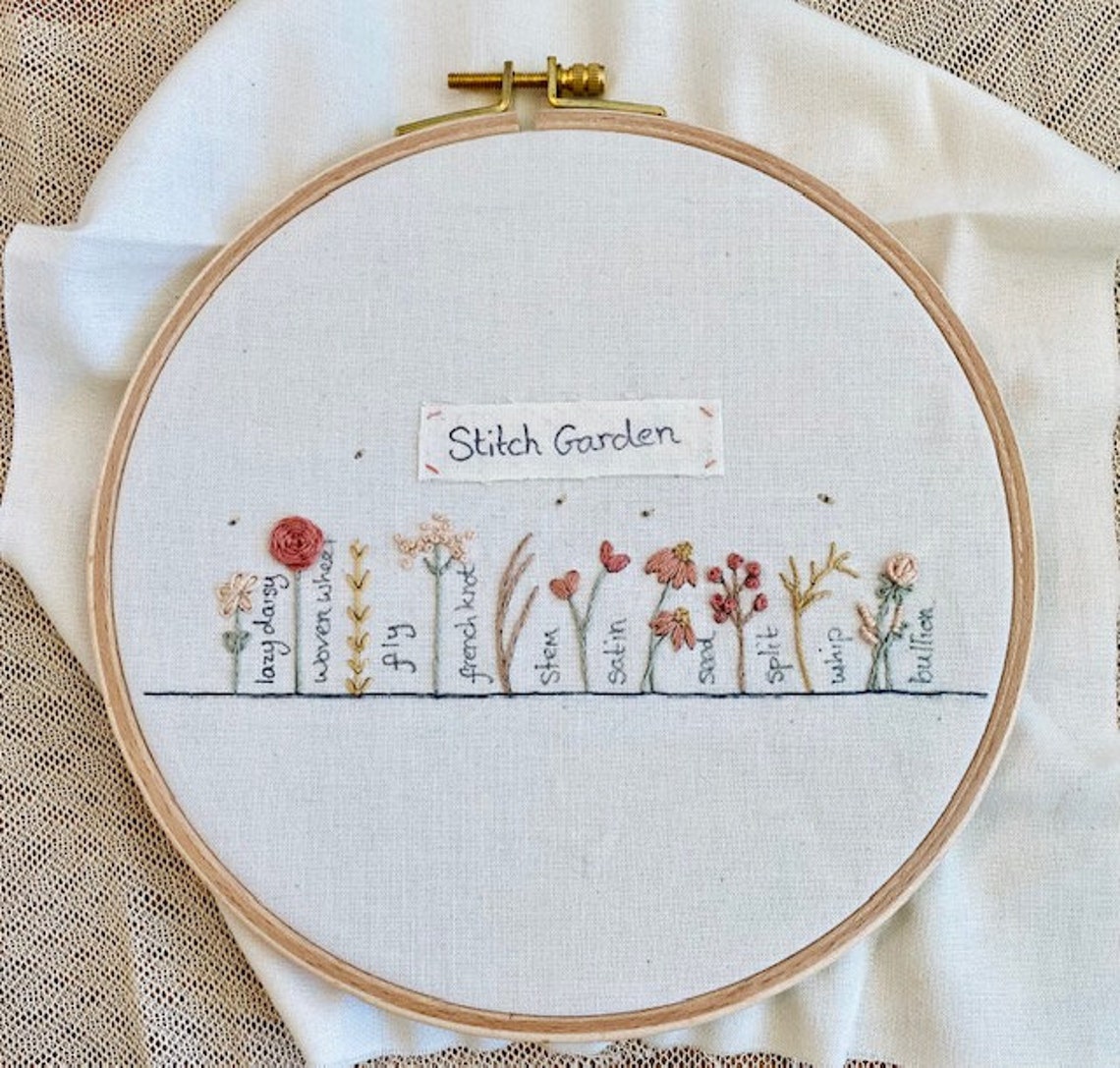 Beginner Embroidery Kit: Stitch Garden Sampler, Learn to Embroider - Etsy