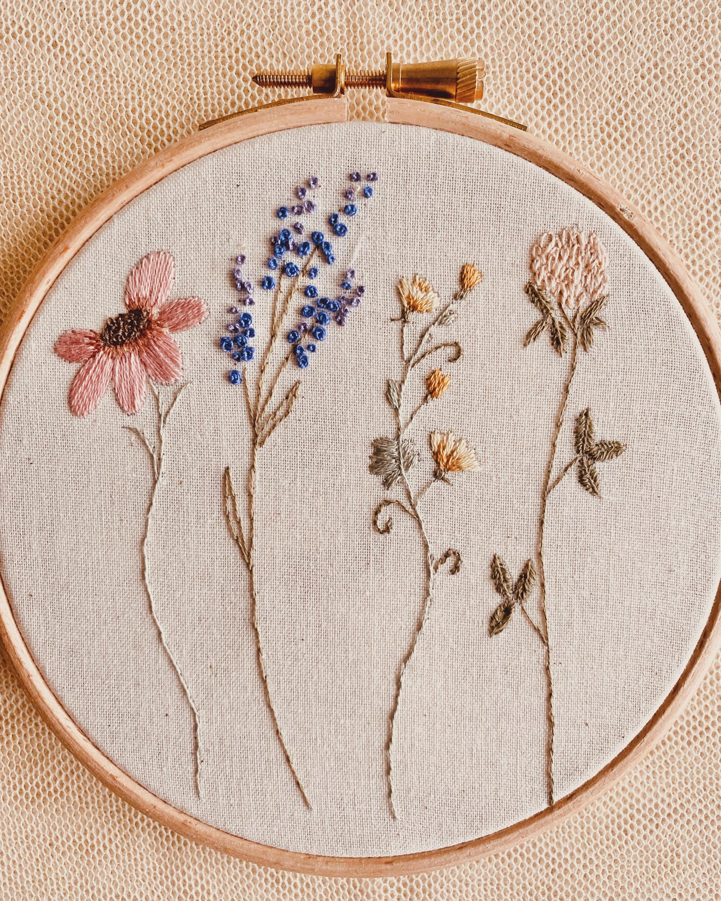 Coastal Flowers Embroidery Kit: Learn to Embroider, DIY - Etsy