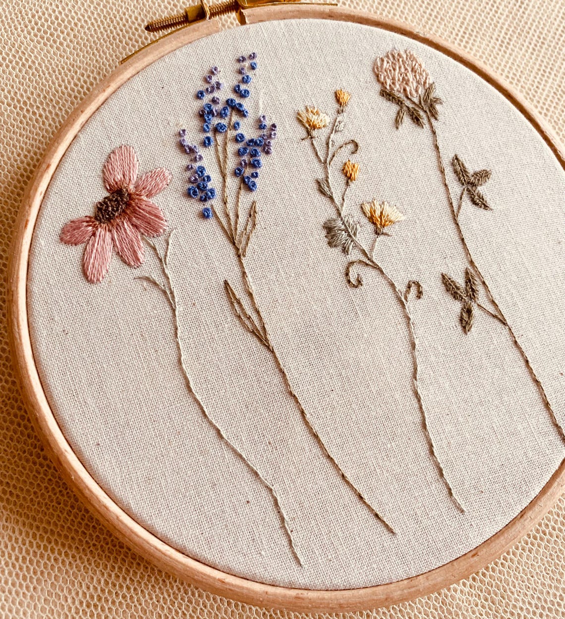 Coastal Flowers Embroidery Kit: Learn to Embroider, DIY - Etsy