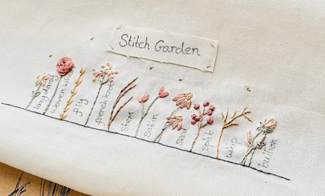 Beginner Embroidery Kit: Stitch Garden Sampler, Learn to Embroider - Etsy