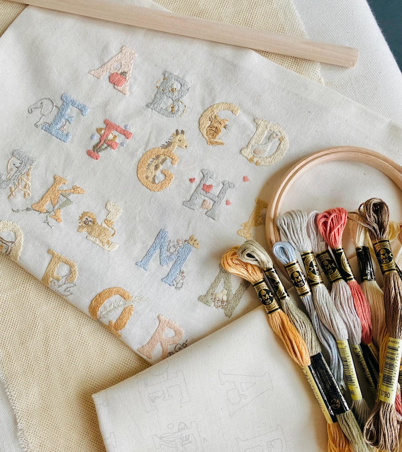 Alphabet Sampler, Embroidery Kit, Nursery - Etsy