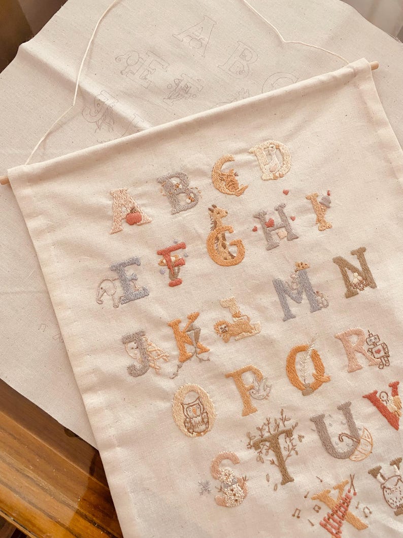 Alphabet Sampler, Embroidery Kit, Nursery - Etsy