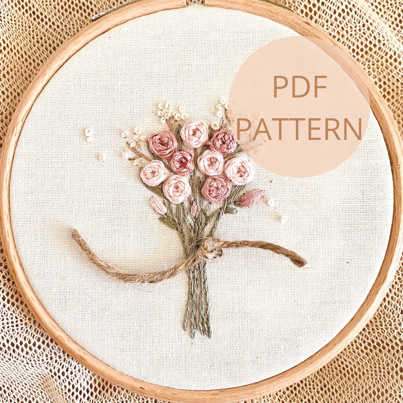 Beginner Embroidery PDF Pattern - Rose Bouquet PDF - Etsy