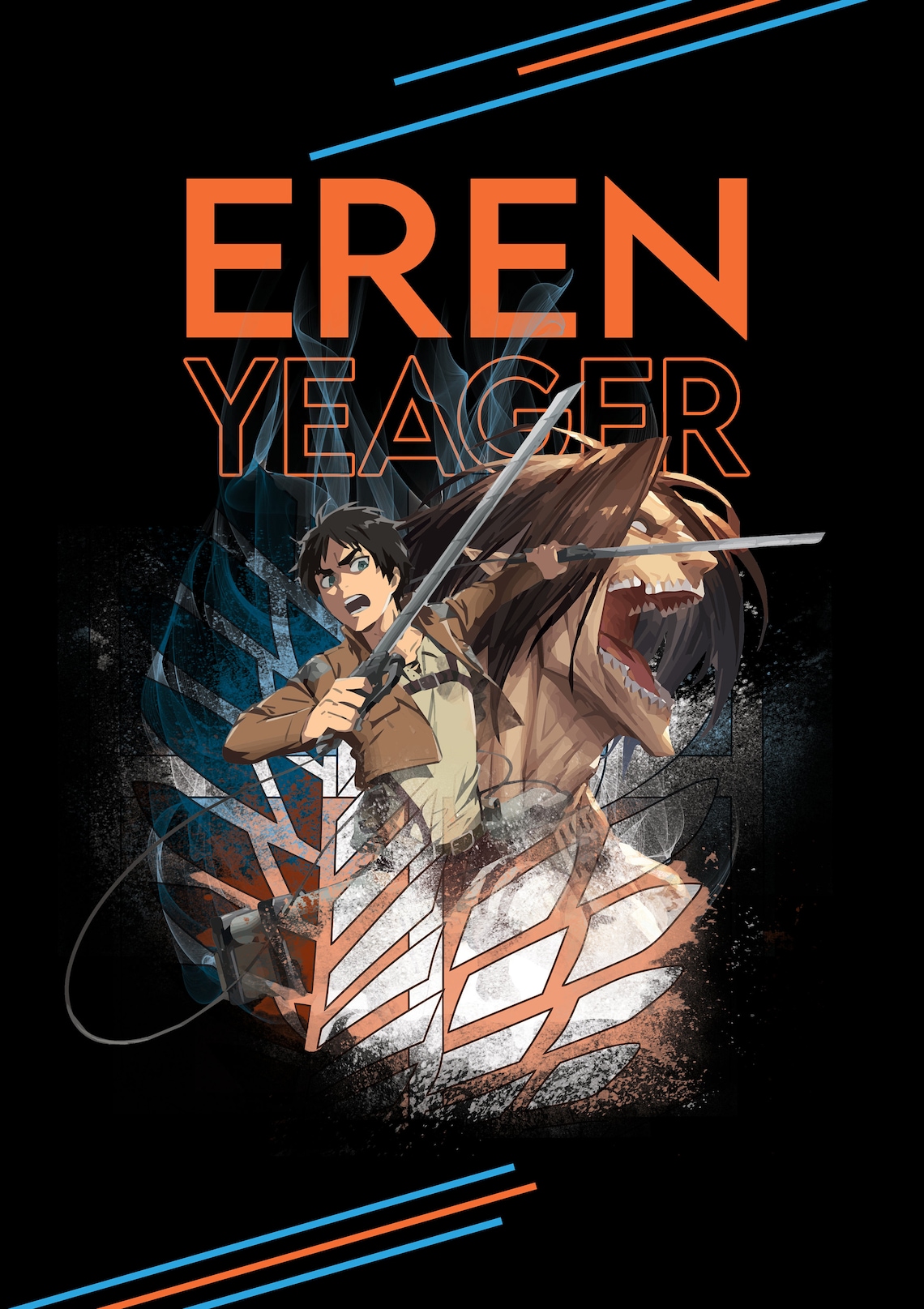 ATTACK ON TITAN Eren Yeager Poster Print Art | Etsy