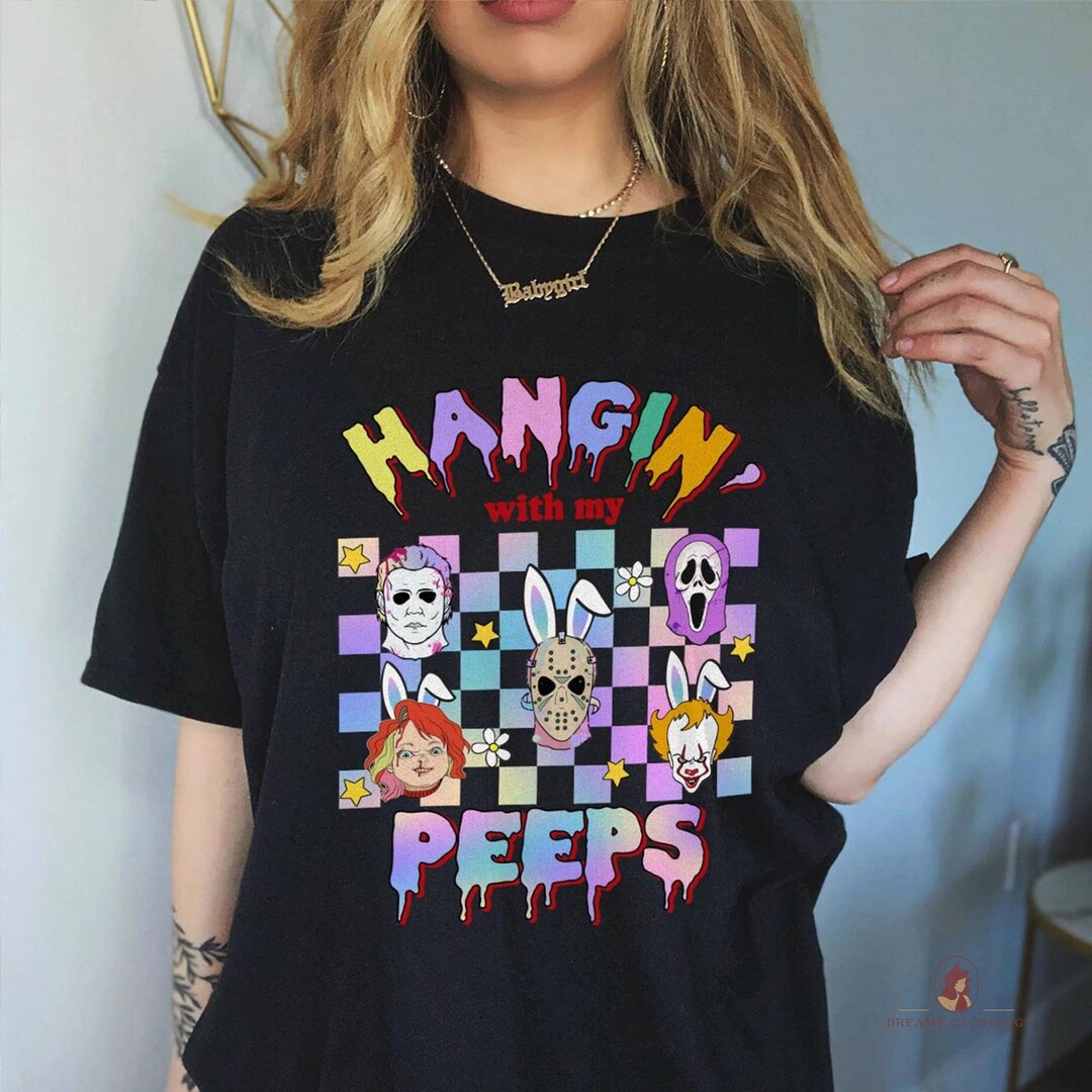 Horror Characters Easter Day Shirt Hanging With My Peeps - Etsy