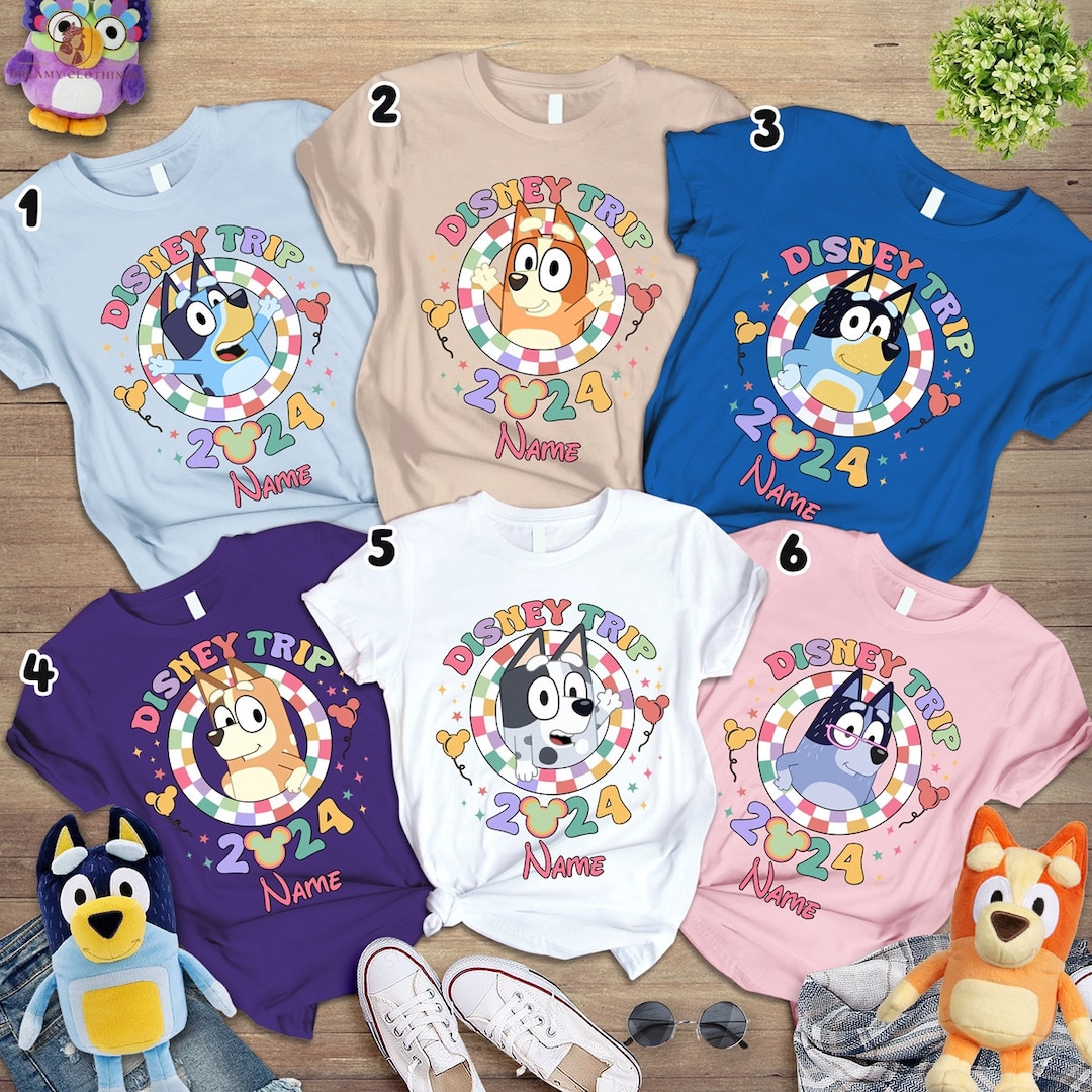 Personalized Bluey Disneyland Trip 2024 Shirt Bluey Characters Shirt ...
