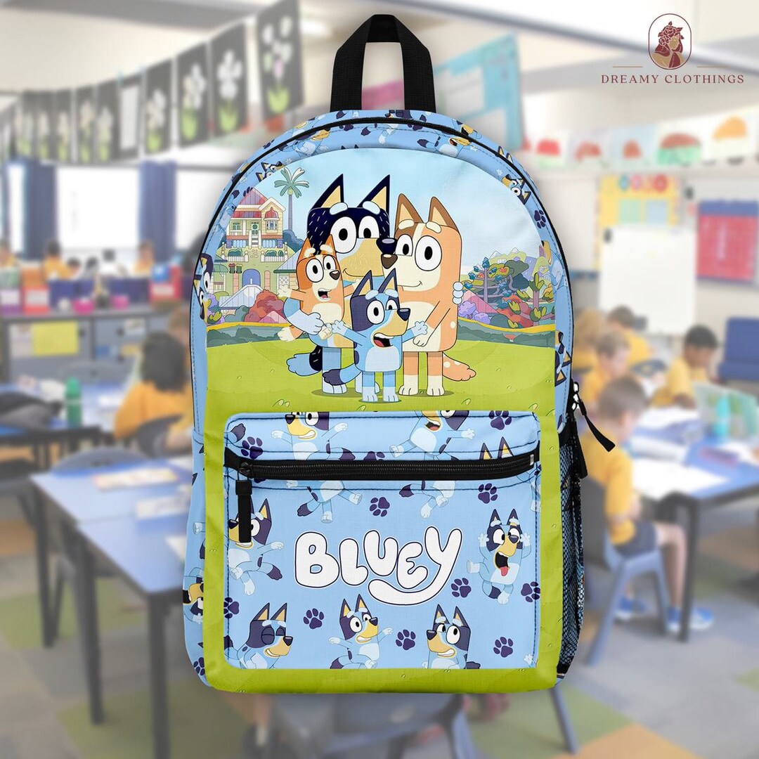 Personalized Bluey Family Backpack Bluey Kids School Bag Bluey Back to ...