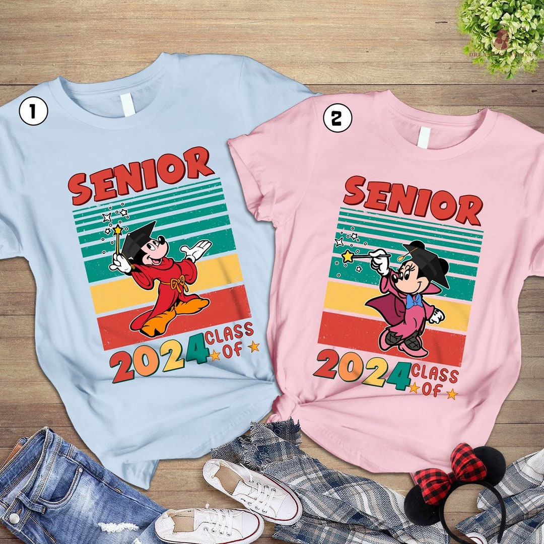 Mickey Mouse Senior 2024 Shirt Mickey Minnie Graduate Shirt Class of ...