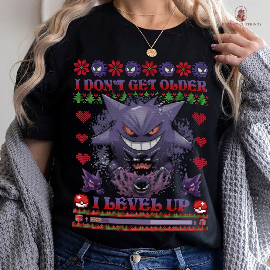 Gengar Ugly Sweater I Don't Get Older I Level up - Etsy